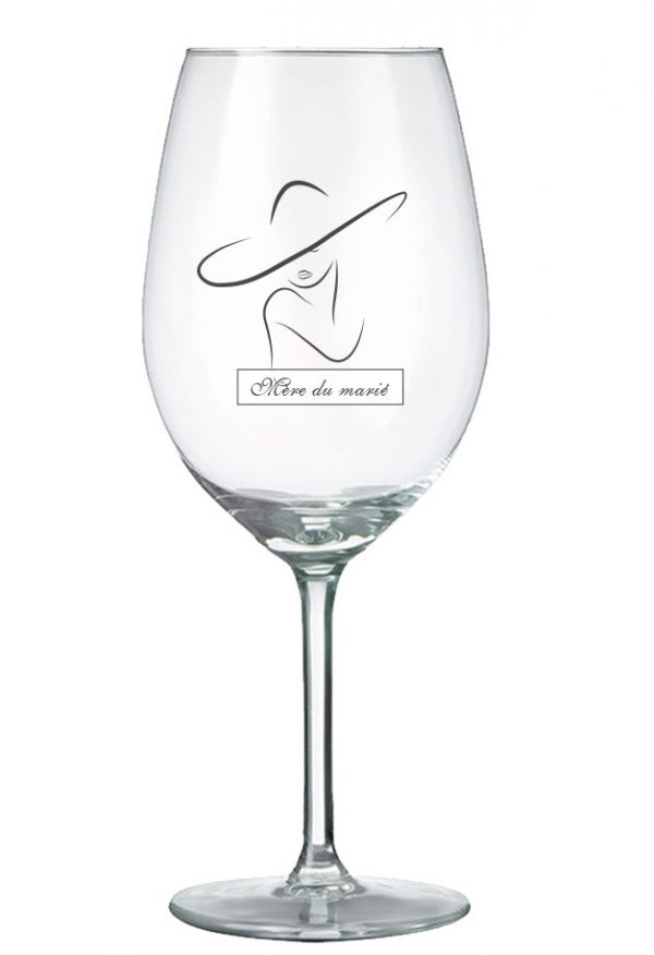 Coupe à vin personnalisée "Mariage" Dame avec chapeau - Aquavin - AV ...