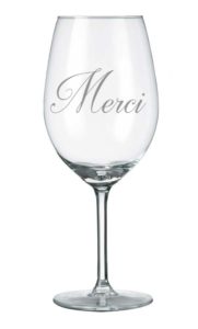 Coupe à vin gravée "Merci" - Aquavin - AV Gravure